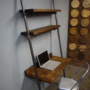 Raw Steel Lean-to Desk/ladder Desk, Industrial Style, Reclaimed ...