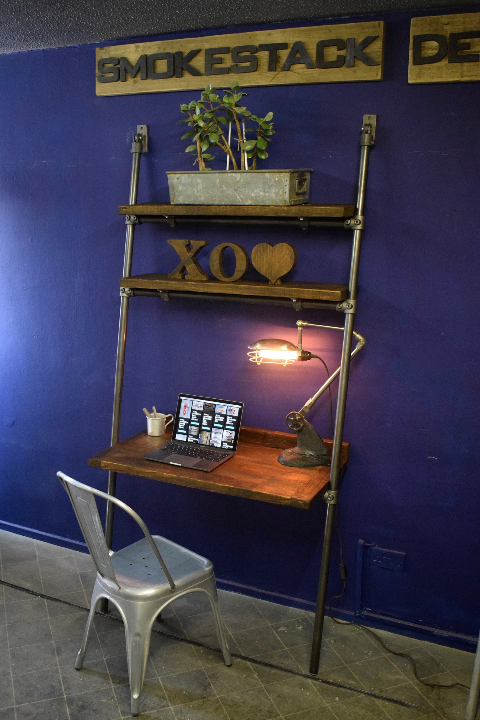 Raw Steel Lean-to Desk/ladder Desk, Industrial Style, Reclaimed ...