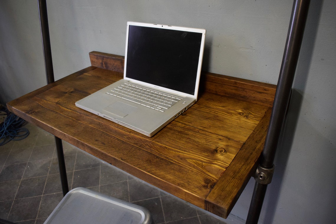 Raw Steel Lean-to Desk/ladder Desk, Industrial Style, Reclaimed ...