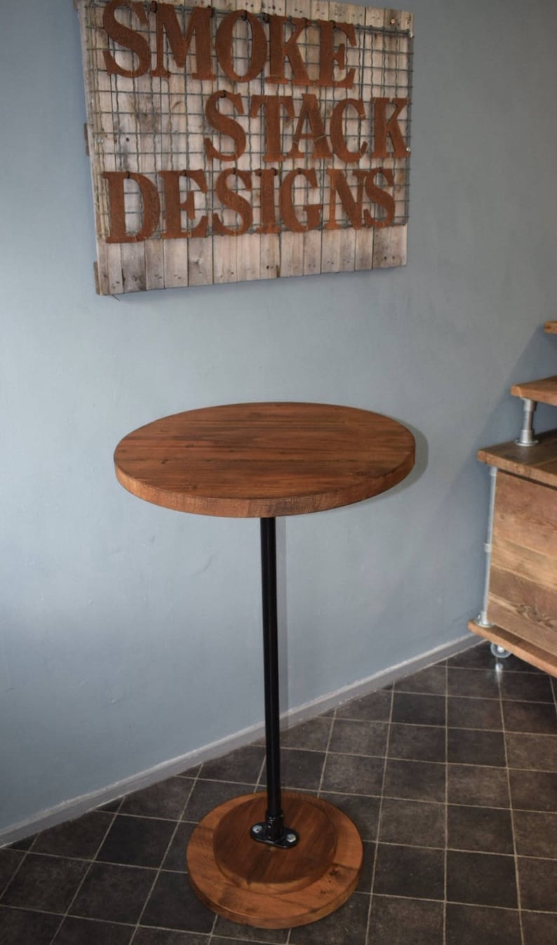 Industrial Style 60cm Poseur Table/bar Galvanised Steel and - Etsy UK