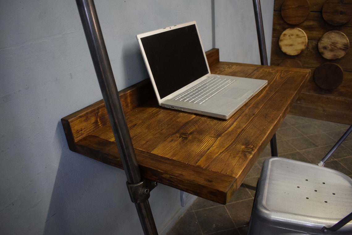 Raw Steel Lean-to Desk/Ladder Desk Industrial Style | Etsy