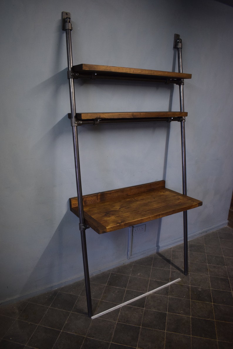 Raw Steel Lean-to Desk/ladder Desk, Industrial Style, Reclaimed ...