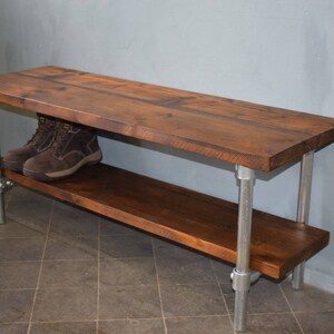 Industrial Hallway/boot-room Bench With Shelf or Rails, Reclaimed ...