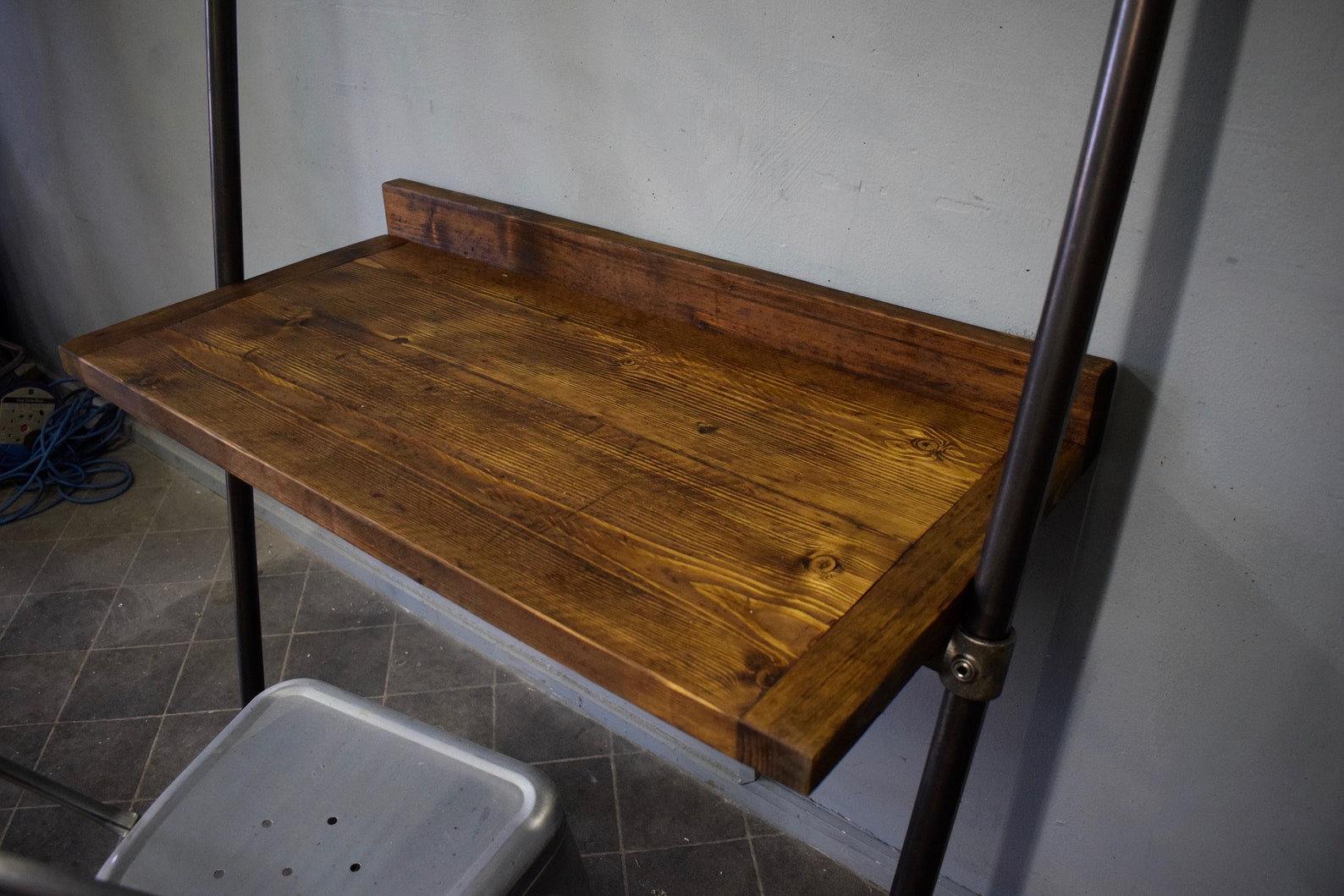 Raw Steel Lean-to Desk/ladder Desk, Industrial Style, Reclaimed ...