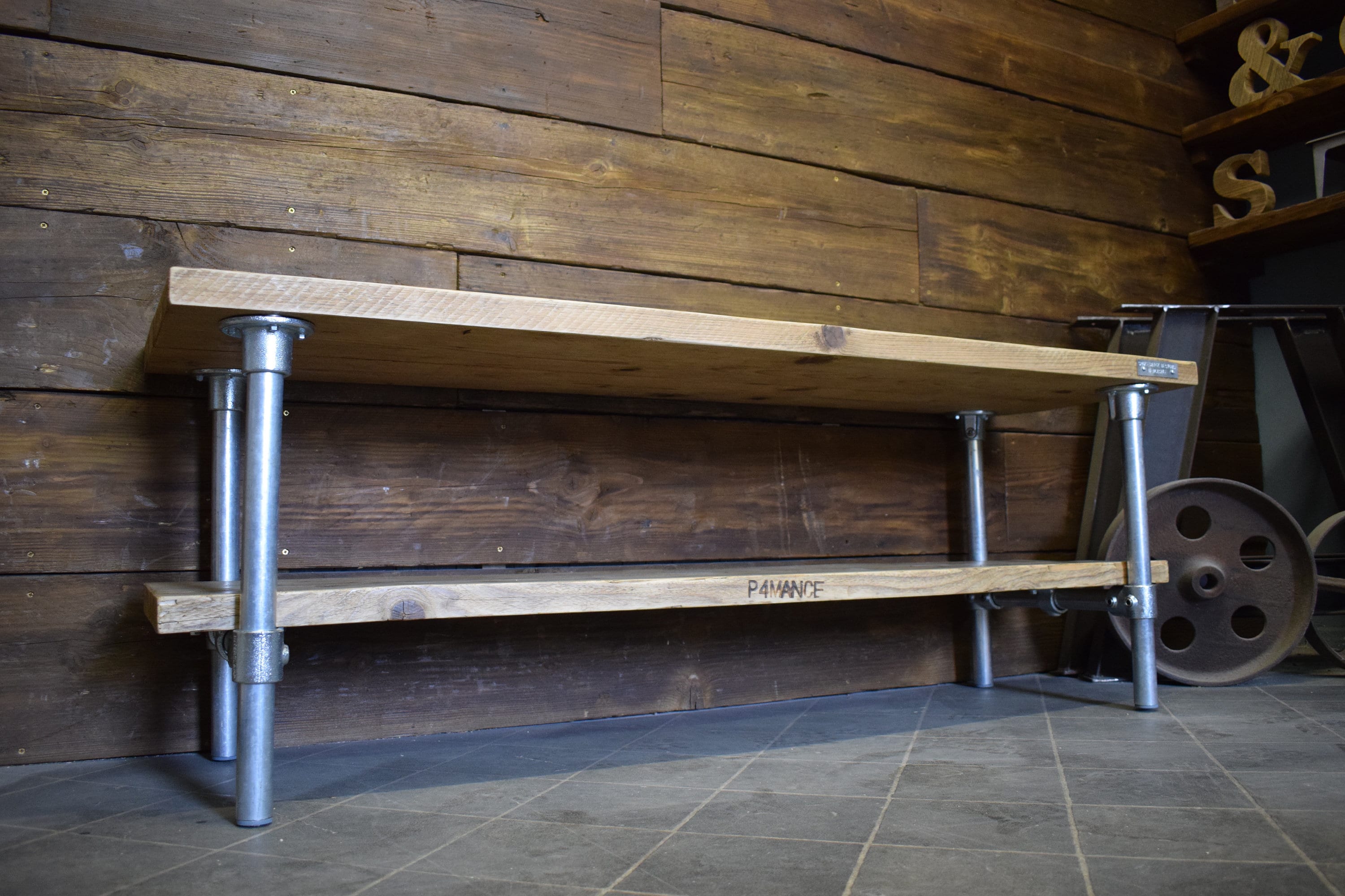 Industrial Hallway/boot-room Bench With Shelf or Rails | Etsy UK