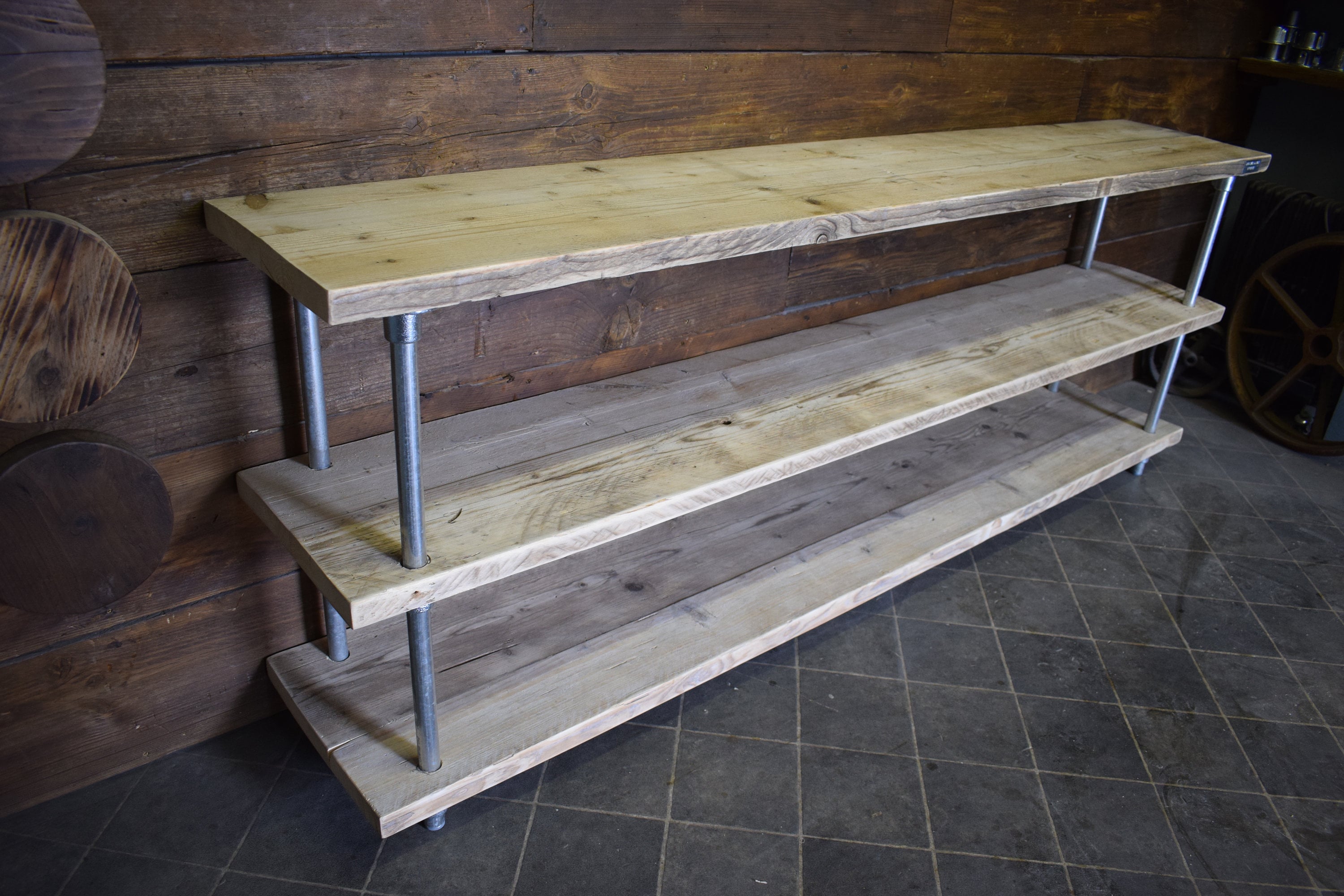 Trio Freestanding Shelving Unit Reclaimed Scaffold Boards - Etsy UK