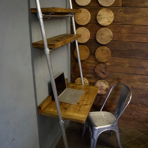 Lean-to Desk/ladder Desk, Industrial Style, Reclaimed Scaffold Board ...