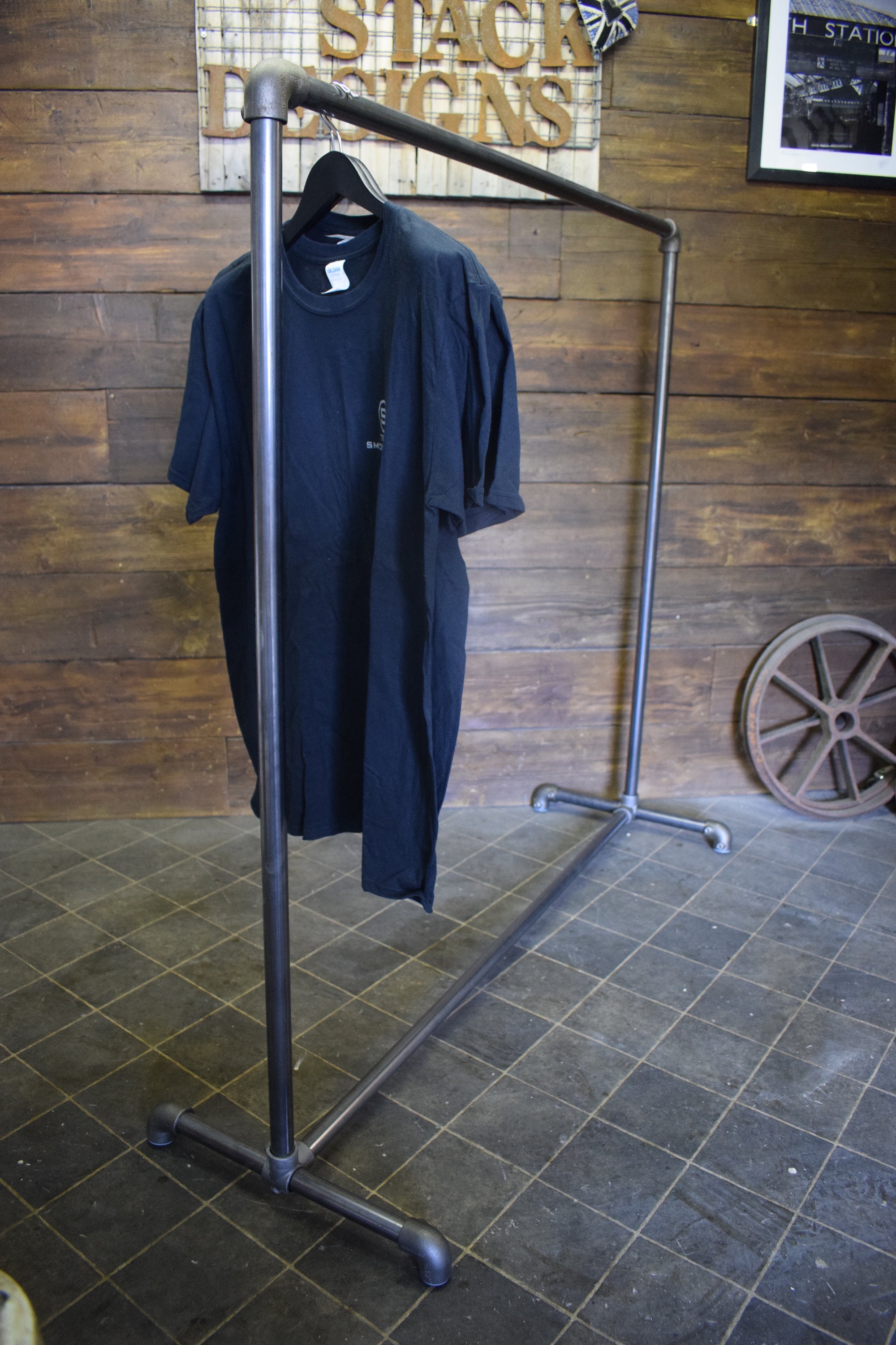 Urban Industrial Freestanding Clothes Rail Display Shop - Etsy UK