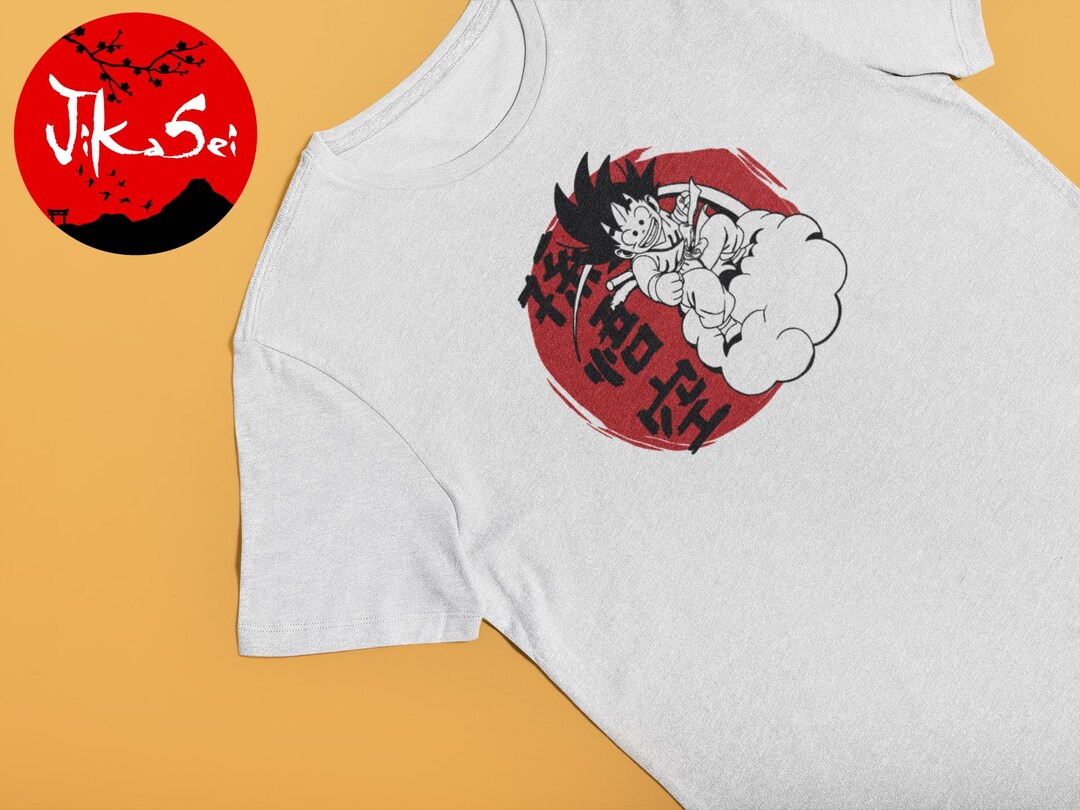 Kid Goku Riding Nimbus Cloud, Inspired by the Hit Anime Series "dragon ...