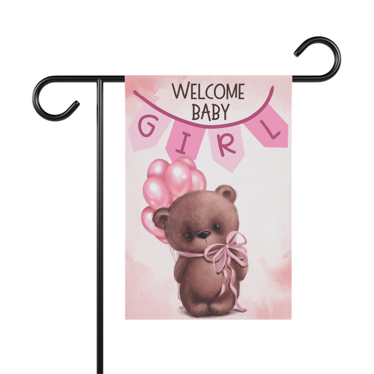 Welcome Baby Girl Flag Its A Girl Yard Flag Baby Arrival Flag Baby Yard ...