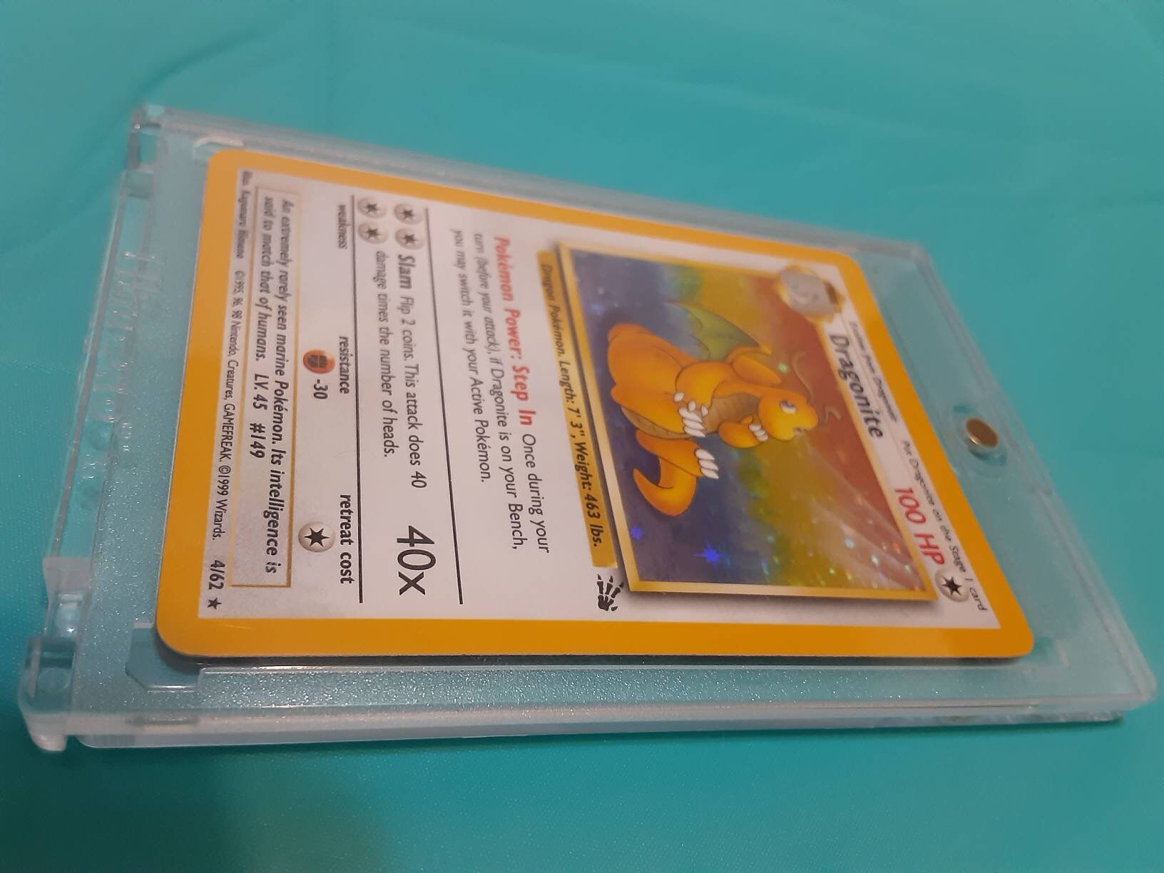 Dragonite 4/62 holographic Pokemon Card - Etsy