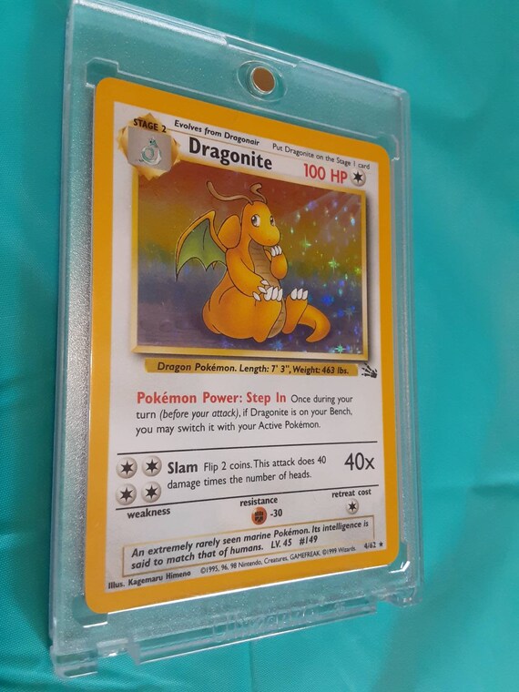 Dragonite 4/62 holographic Pokemon Card - Etsy
