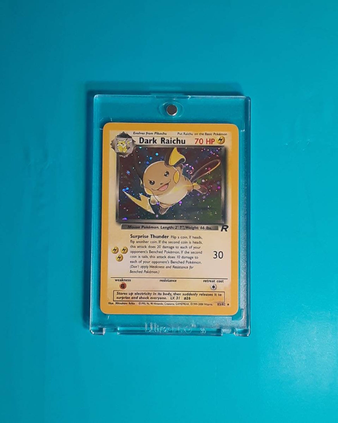 Dark Raichu 83/82 holographic Pokemon Card - Etsy