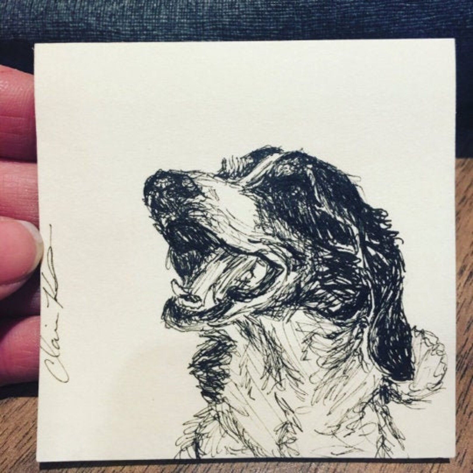 Pet Portraits Post-it Note Framed Pen and Ink Hand Drawn - Etsy