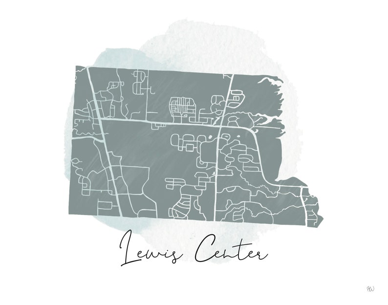 Lewis Center Neighborhood Map - Etsy