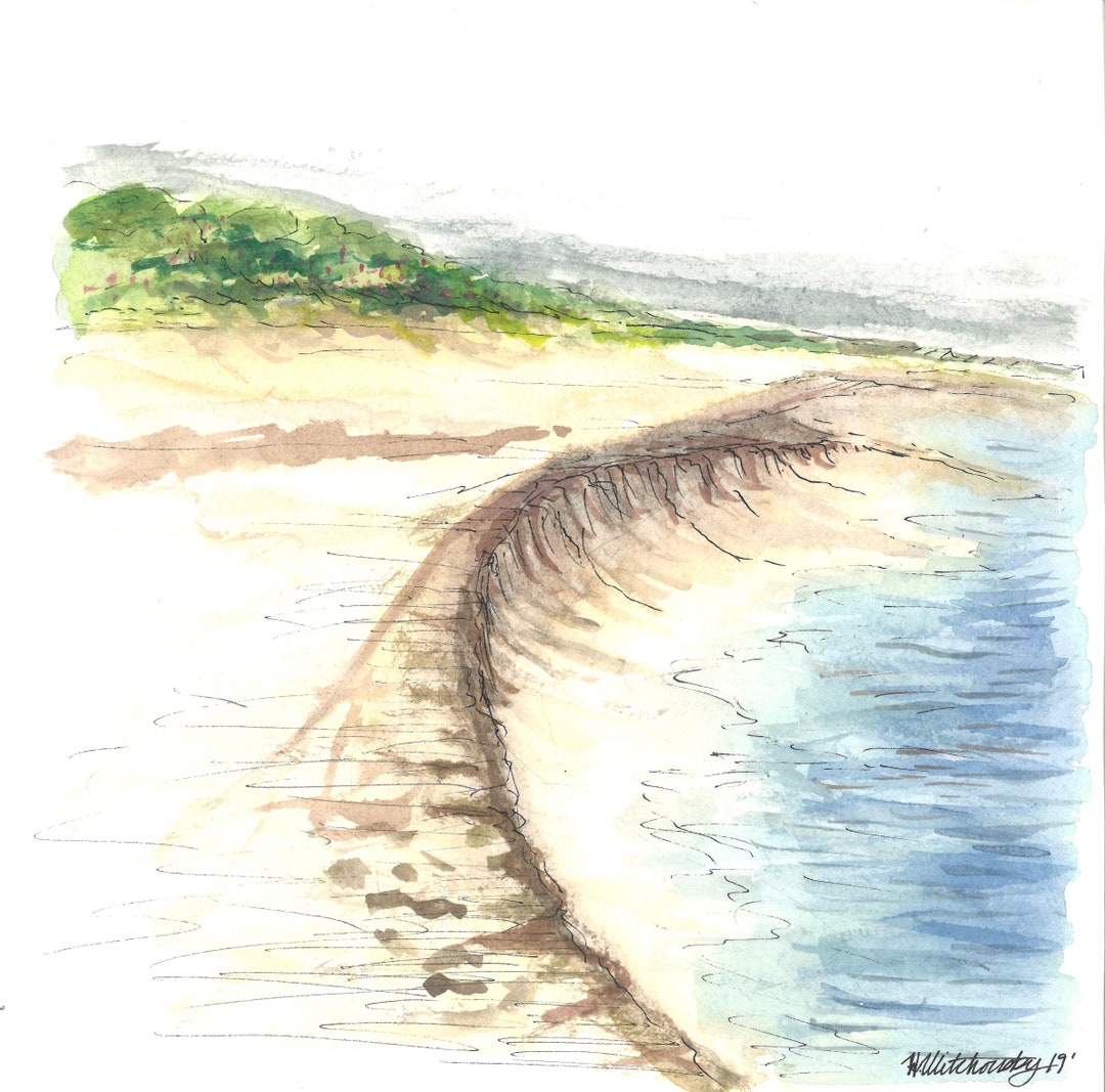 Nobadeer Beach Nantucket-giclee Fine Art Print of Original Gouache ...