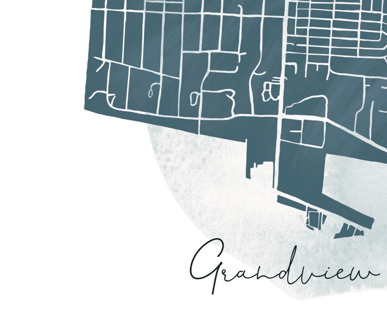 Grandview Heights-columbus, Ohio-hand Painted Map Print - Etsy