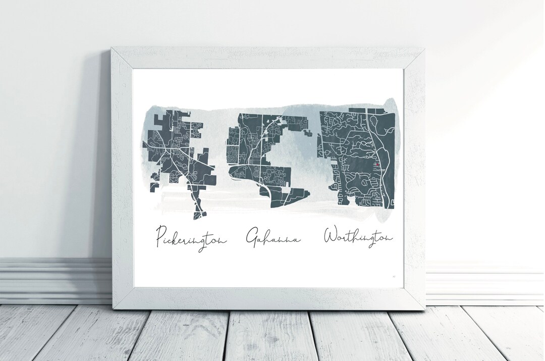 Custom Maps-three Neighborhoods-meaningful Locations-personalized - Etsy