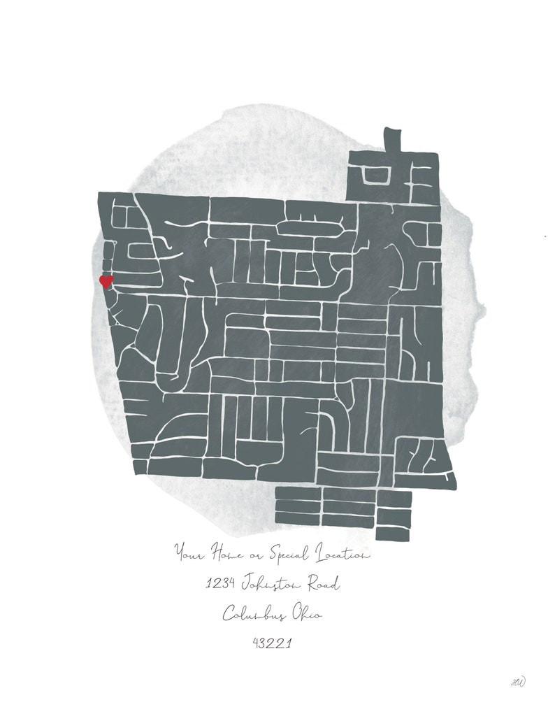 Custom Neighborhood Map-your Home or Special Location-personalized - Etsy