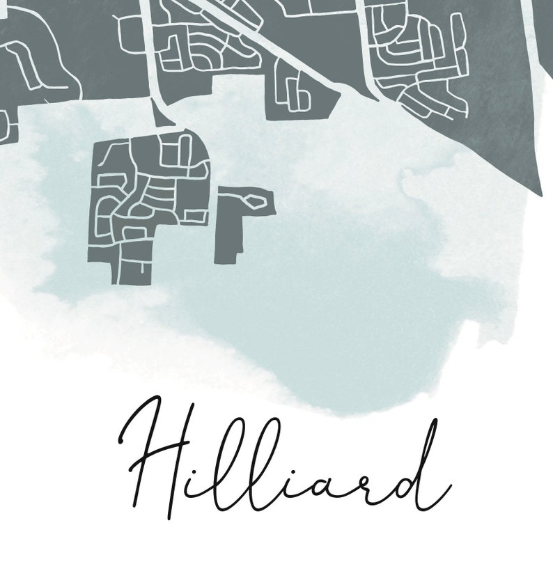 Hilliard-columbus, Ohio-neighborhood Map - Etsy