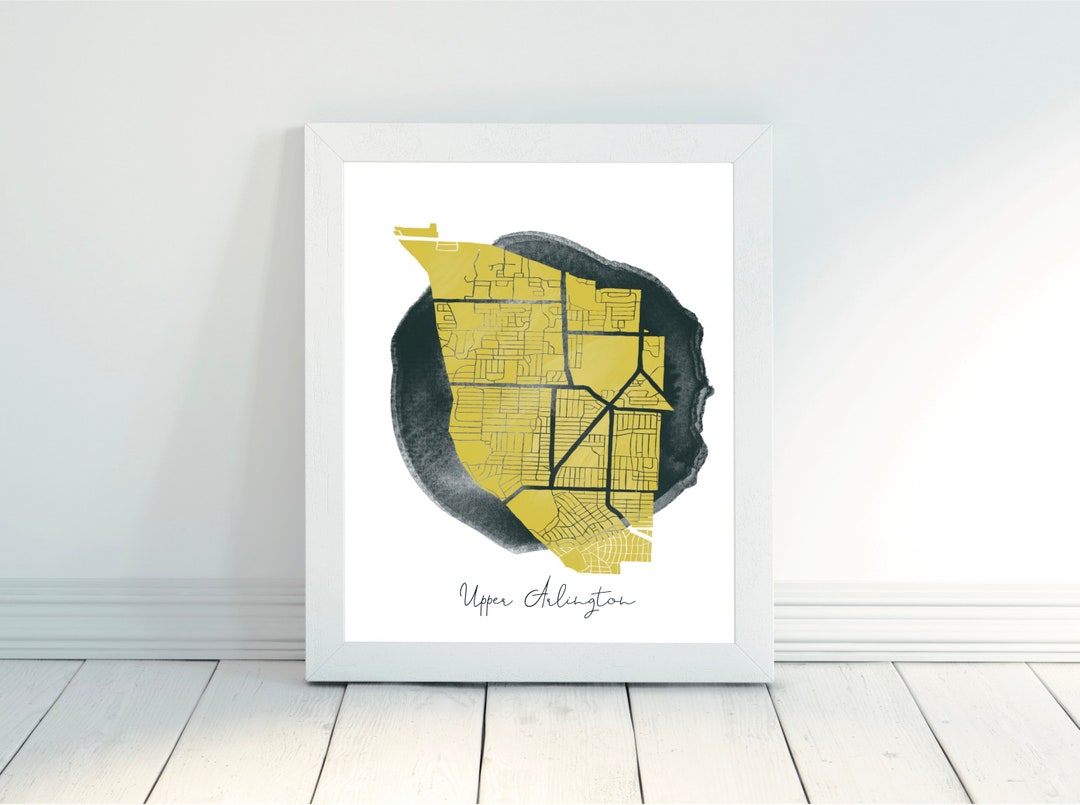 Upper Arlington-columbus, Ohio-hand Painted Map Print - Etsy