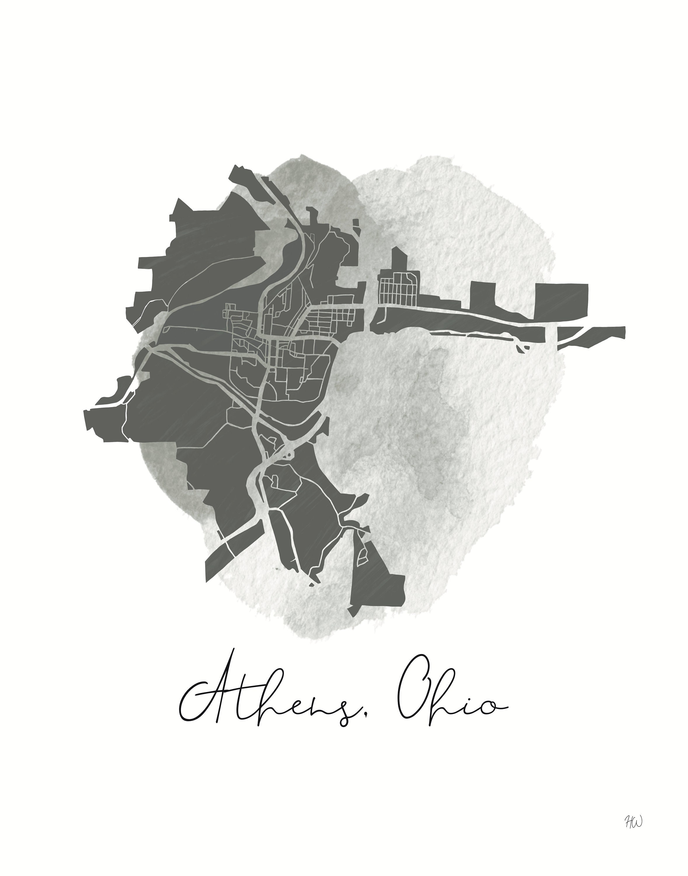 Athens, Ohio-neighborhood Map - Etsy