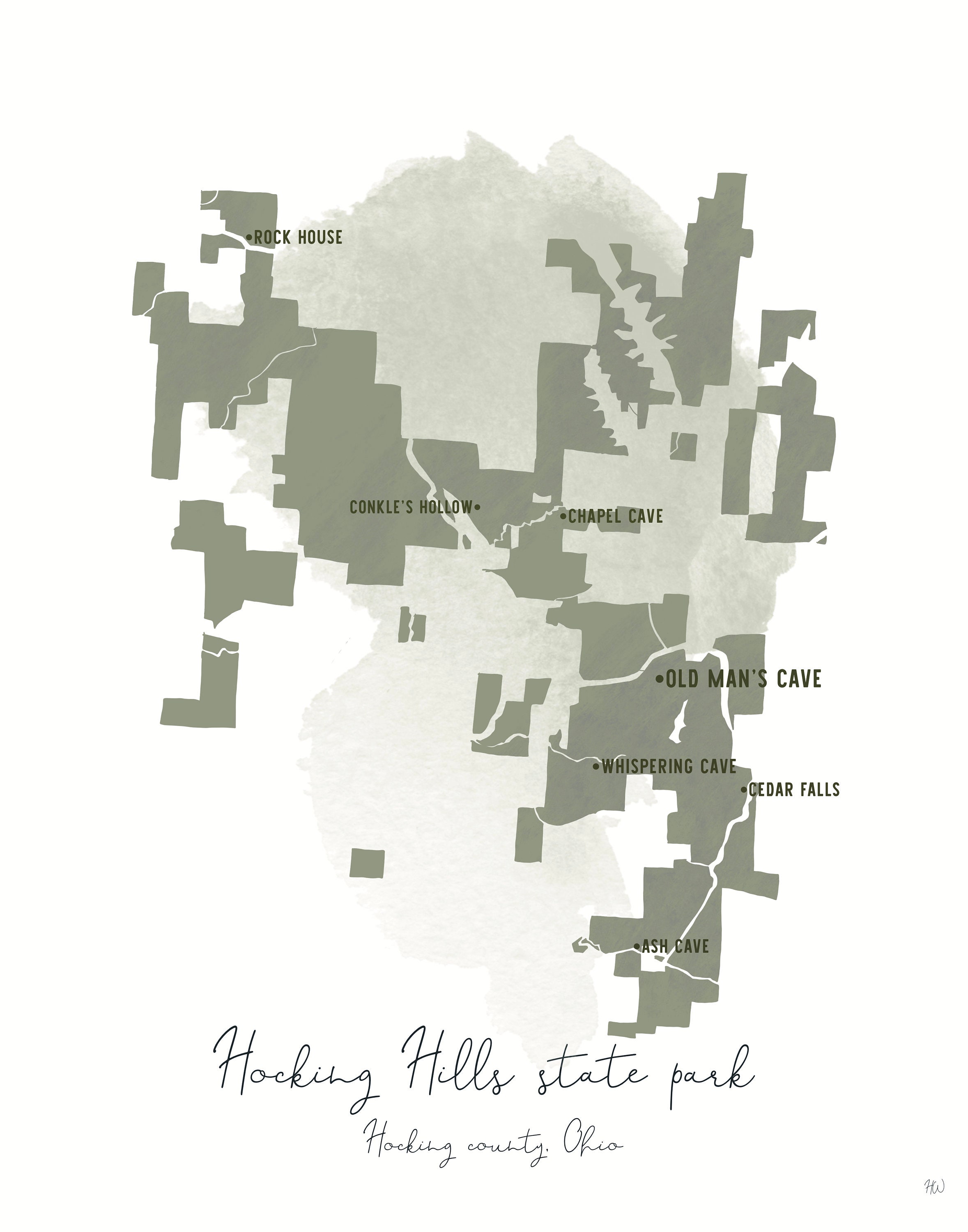 Hocking Hills State Park Map - Etsy