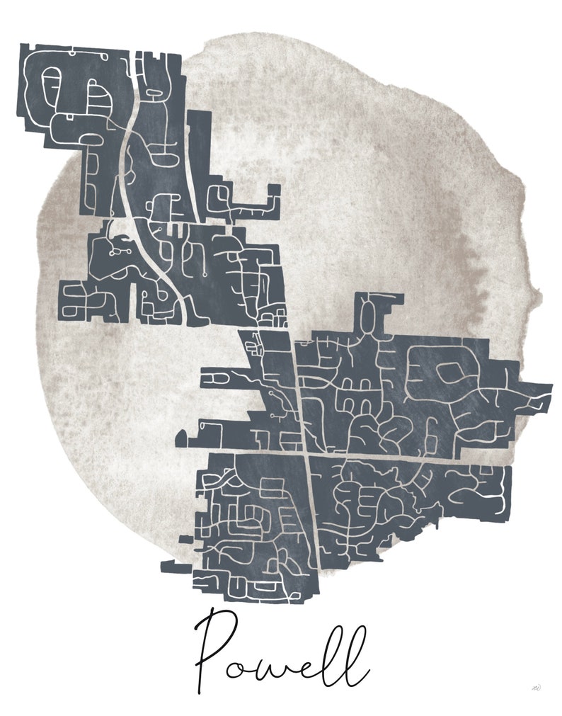 Powell-columbus, Ohio-neighborhood Map Print - Etsy