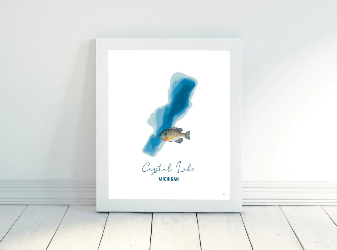 Crystal Lake-depth Map-bluegill - Etsy