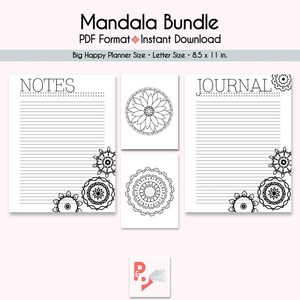 NOTES BUNDLE Big Happy Planner Printable Inserts, Create 365, Happy ...