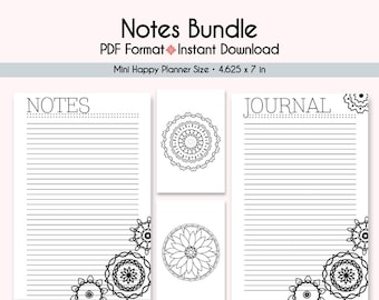 NOTES BUNDLE Big Happy Planner Printable Inserts Create 365 - Etsy