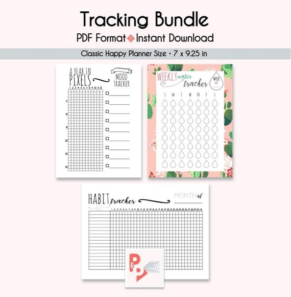 TRACKING BUNDLE Happy Planner Printable Inserts Create 365 - Etsy