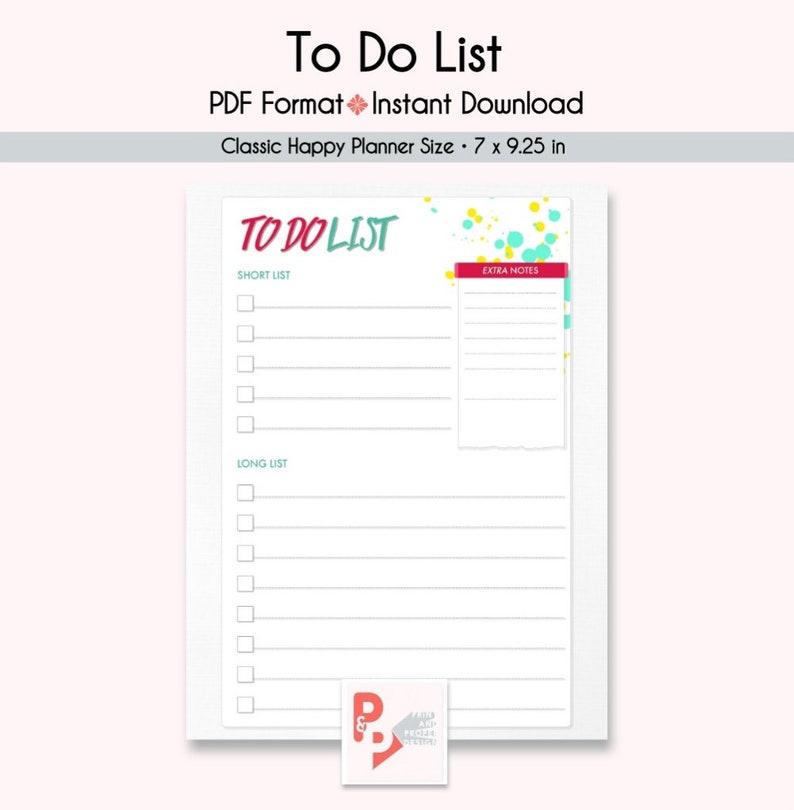 TO DO List Happy Planner Printable Insert, Create 365, Happy Planner ...