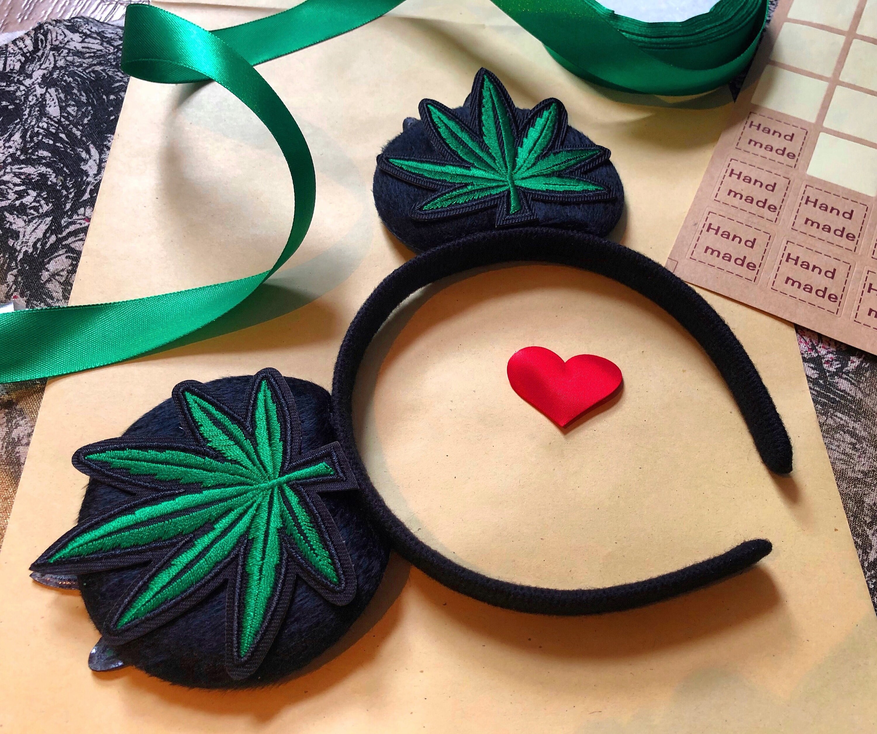Hemp Leaf Stoner Mickey Mouse Party Ears Cannabis Weed | Etsy