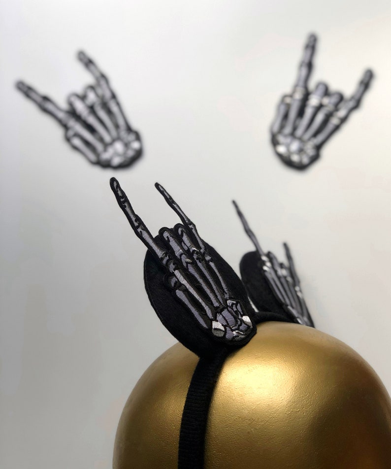 Skeleton Heavy Metal Rock and Roll Mickey Mouse Headband Ears | Etsy