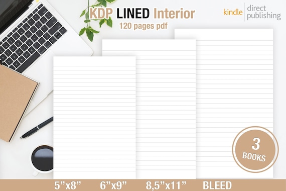 KDP Lined Interior PDF Template Low Content Books 120 Page | Etsy