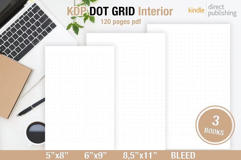 KDP Dot Grid Interior PDF Template Low Content Books 120 - Etsy