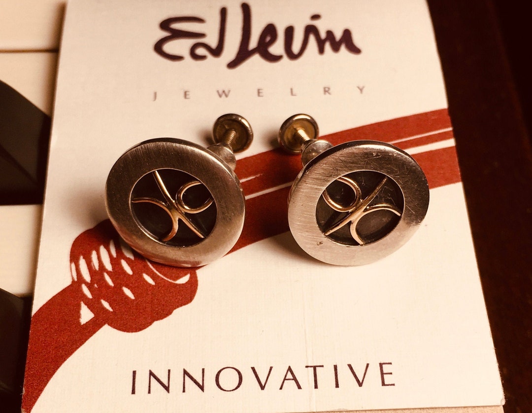 1960's Ed Levin 14K Gold Sterling Screwback Earrings Quality Ed Levin ...