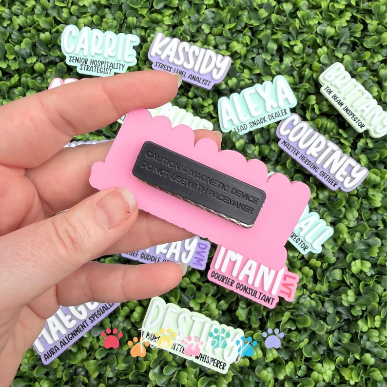 Personalized Pastel Name Badge - Etsy