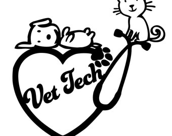 Vet Tech Vinyl Car Decal - Etsy
