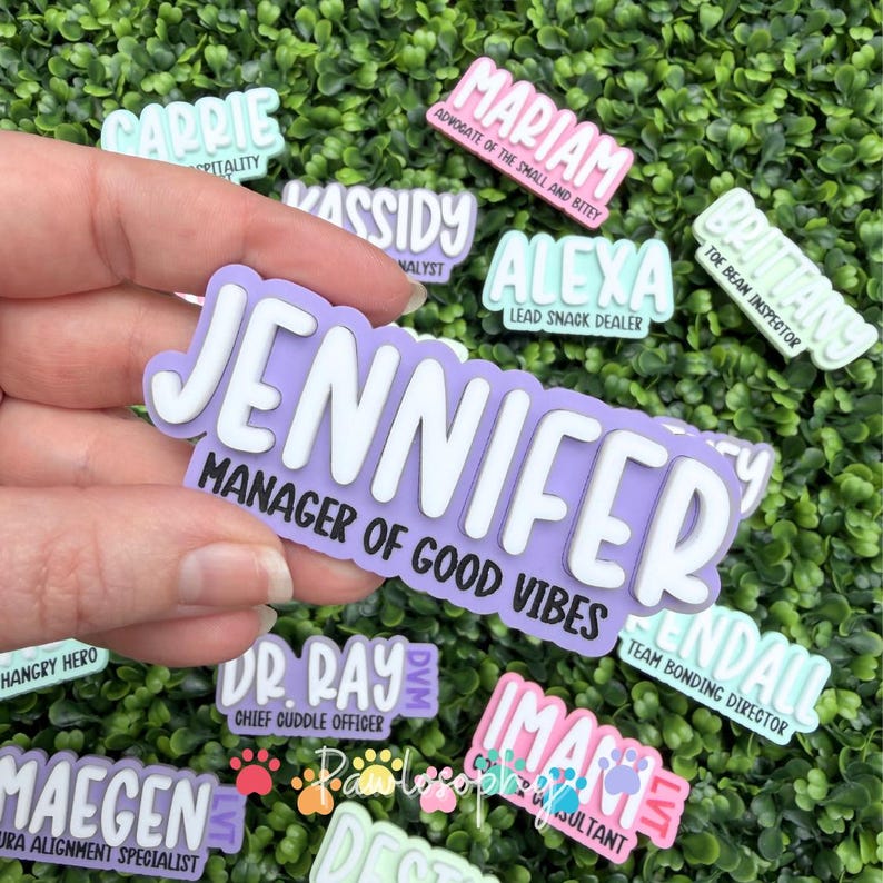 Personalized Pastel Name Badge - Etsy