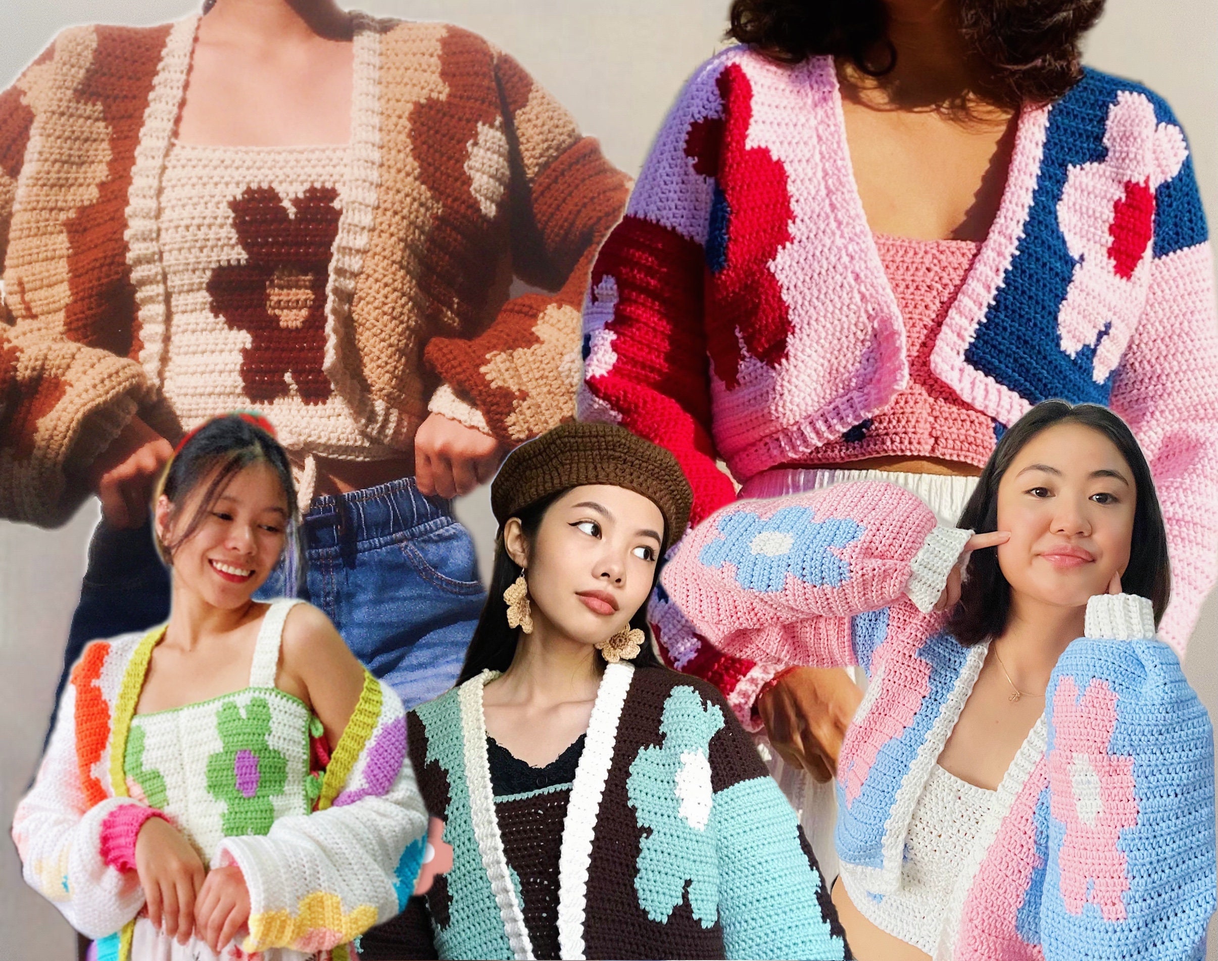 Fleur Cardigan + Top Crochet Pattern by Kim.krochets - Etsy