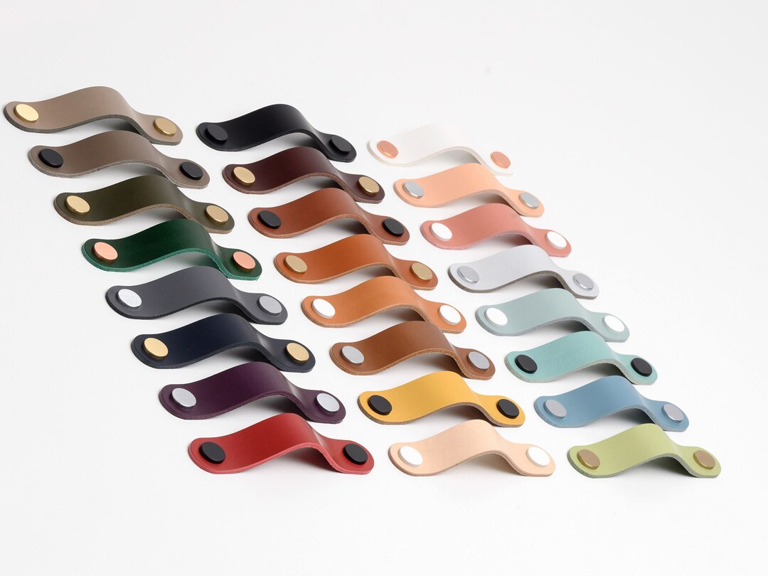 Leather Drawer Handle / Leather Pulls for Furniture / Leather Cabinet ...