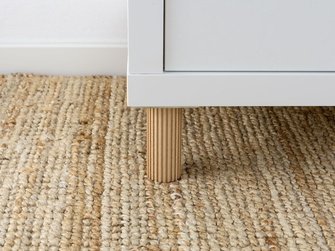 4x Fluted Wood Legs for Cabinets, Sofas, Furniture / Ribbed Legs for ...