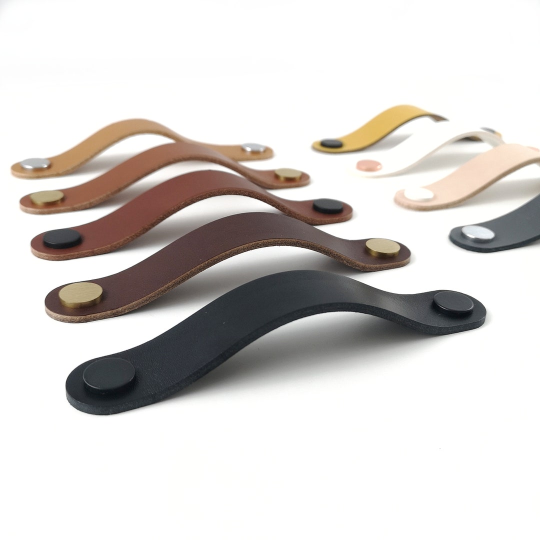 Leather Drawer Handle 2.5cm 1'' Wide/ Leather Pulls for Cabinets ...