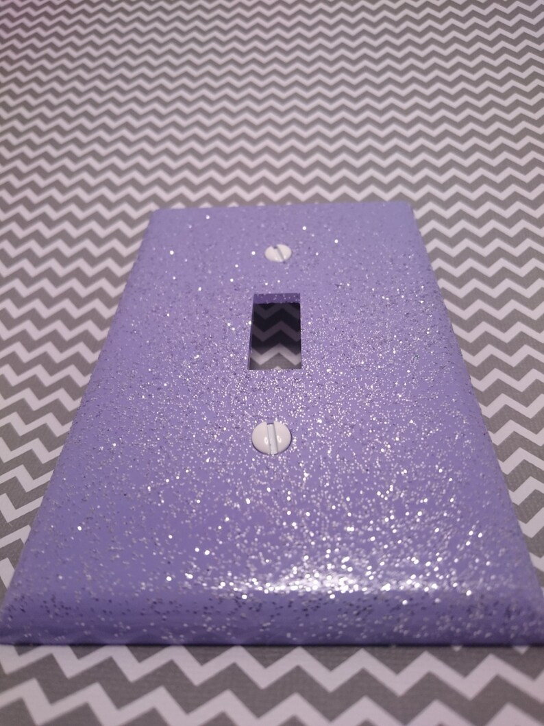 Pretty Princess Lilac & Silver Glitter / Bling Light Switch Plates ...