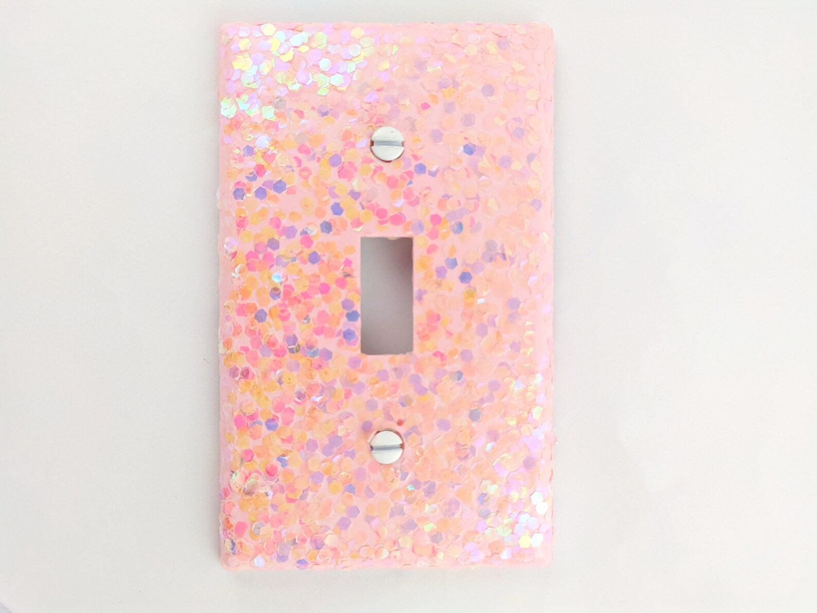 Pink Wall Plates With Jumbo Iridescent Opal Glitter Bling | Etsy