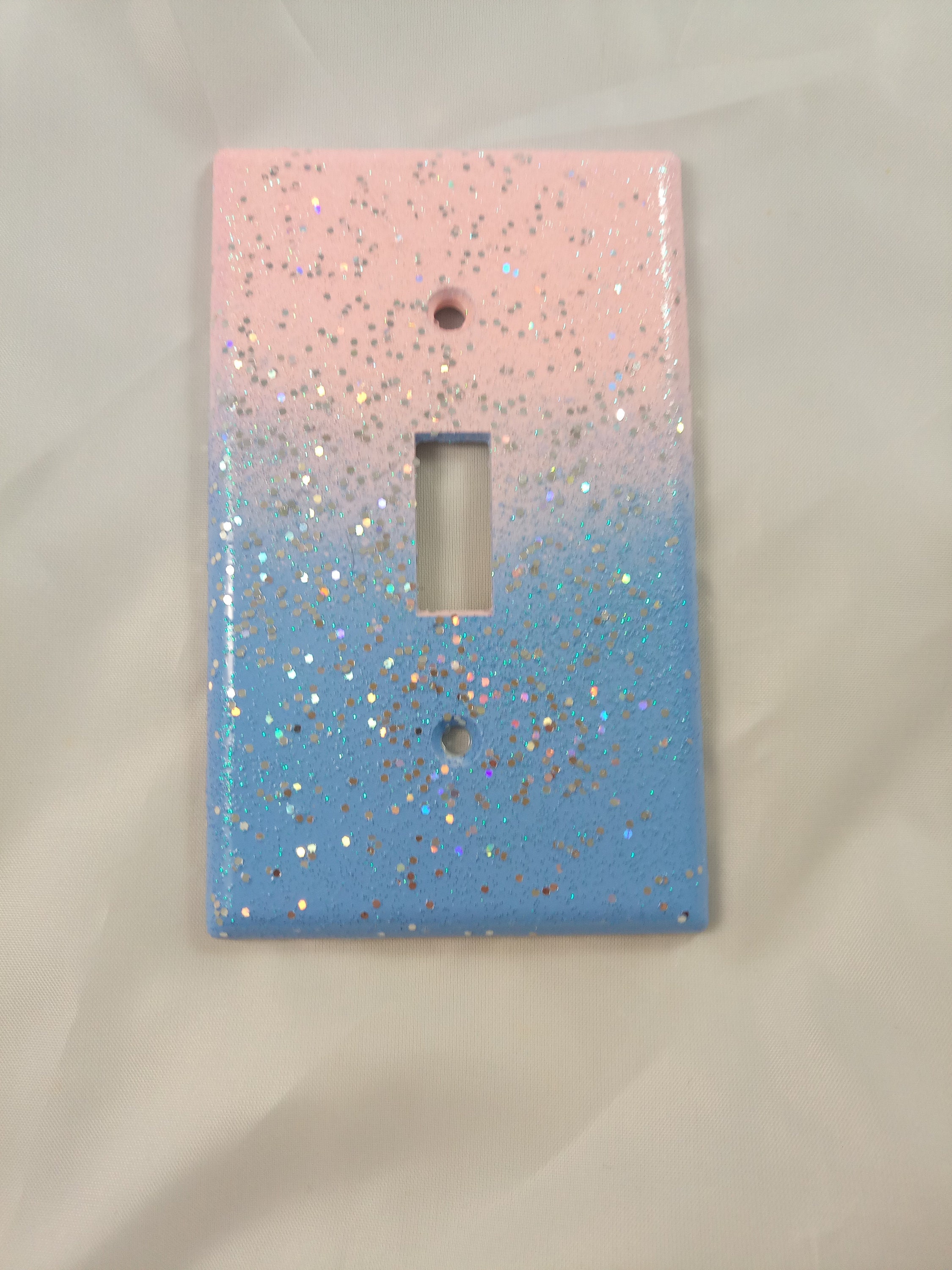 Pastel Pink with Baby Blue & Holographic Silver Glitter / | Etsy