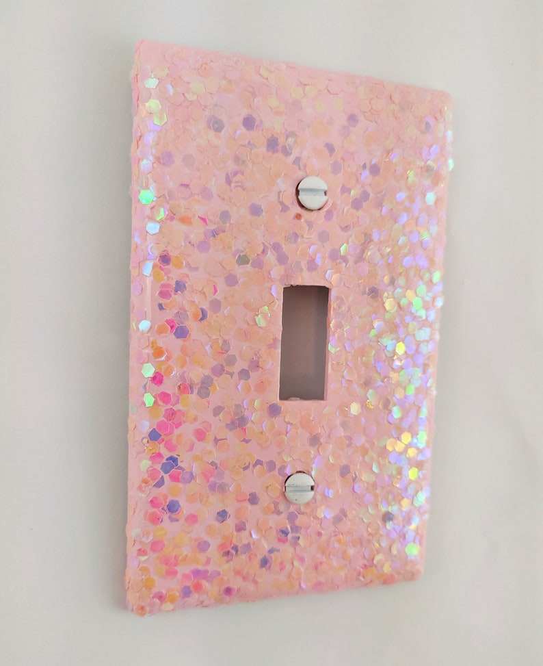 Pink Wall Plates With Jumbo Iridescent Opal Glitter Bling - Etsy