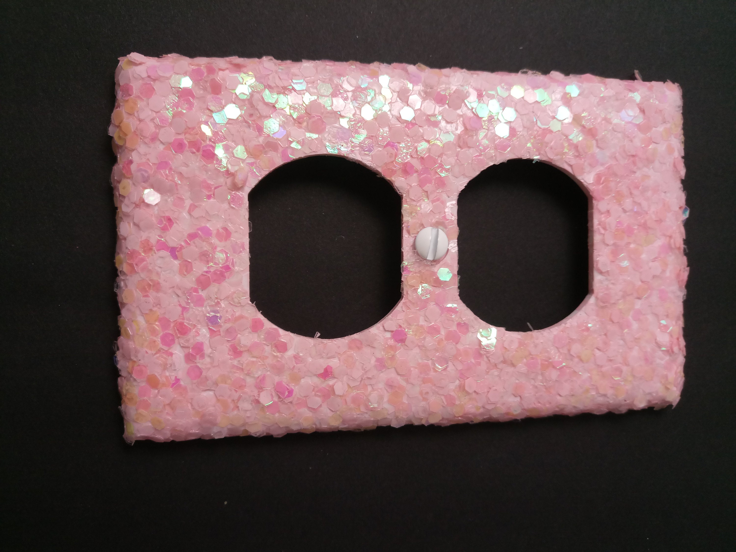 Candy Pink Wall Plates With Iridescent Opal Glitter \ Bling Light ...